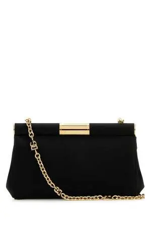 Dolce & Gabbana Satin Clutch With Golden Metal Finishing