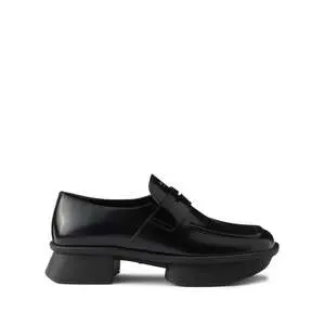 Prada Patent Leather Slip-on Loafers With Embossed Logo - Black