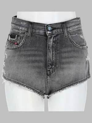 DIESEL® Denim Shorts With Frayed Hem - Gray