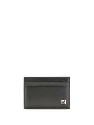 Fendi Leather Card Holder - Black