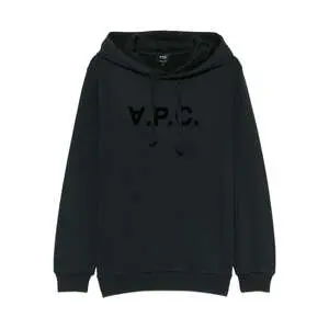 A.p.c. Cotton Logo Detail Hoodie - Black