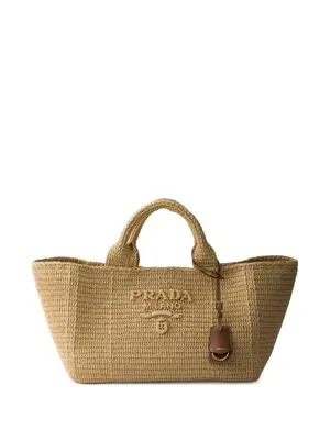 Prada Woven Tote Bag With Detachable Pouch