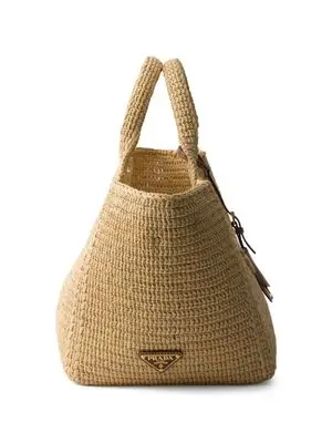 Prada Woven Tote Bag With Detachable Pouch