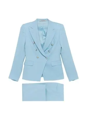 Tagliatore Linen Double-breasted Suit - Multicolor