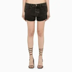 Miu Miu Cotton Denim Shorts - Black