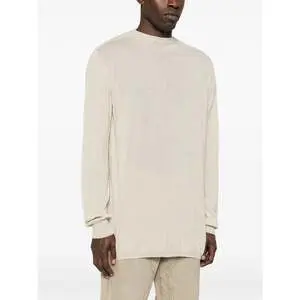 Rick Owens Sand Crew Neck Long Sleeve Wool Jumper - Cream
