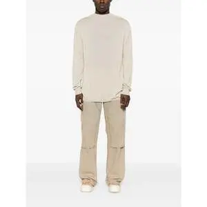 Rick Owens Sand Crew Neck Long Sleeve Wool Jumper - Cream