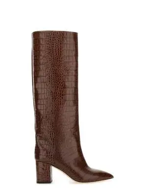 Paris Texas Anja Boot Croc Effect Knee High Boots