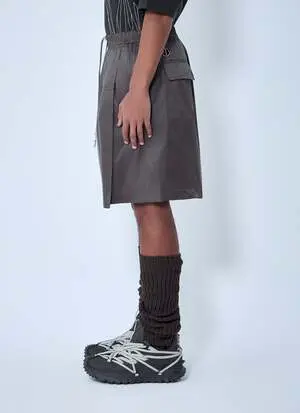 Moncler Drawstring Midi Kilt Shorts - Gray