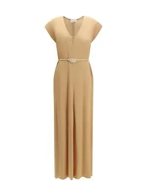 FORTE_FORTE Long Kaftan Dress With Rope Belt - Orange