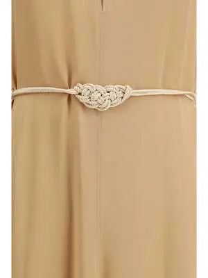FORTE_FORTE Long Kaftan Dress With Rope Belt - Orange
