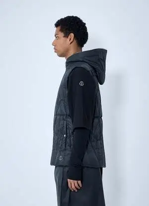 Moncler Geocamo Flight Quilted Hooded Gilet - Black