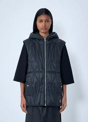 Moncler Geocamo Flight Quilted Hooded Gilet - Black