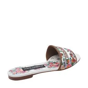 Dolce & Gabbana Floral Logo Flat Slides - Multicolor