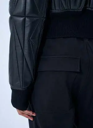 Moncler Geometric Quilted Leather Bomber Jacket