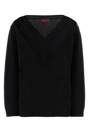 Gucci Wool Blend Oversize Sweater - Black
