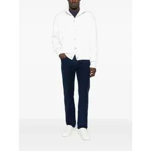 TOM FORD Ribbed Knit High Neck Cardigan - White