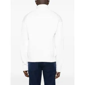 TOM FORD Ribbed Knit High Neck Cardigan - White