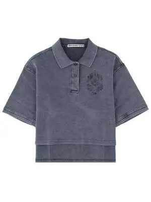 Alexander Wang Cropped Polo Shirt - Blue