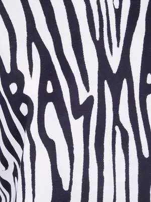 Balmain Zebra Print Organic Cotton Cropped T-shirt