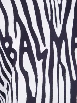 Balmain Zebra Print Organic Cotton Cropped T-shirt