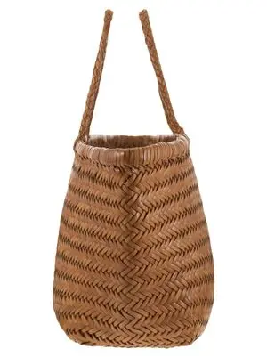 Dragon Diffusion Triple Jump Big Woven Leather Bag - Brown