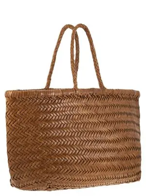 Dragon Diffusion Triple Jump Big Woven Leather Bag - Brown