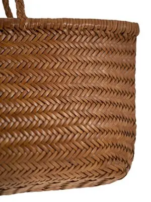 Dragon Diffusion Triple Jump Big Woven Leather Bag - Brown