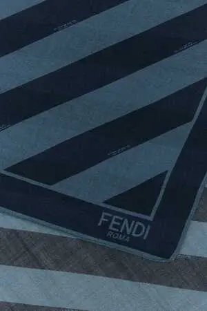 Fendi Embroidered Wool And Linen Scarf