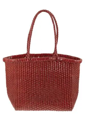 Dragon Diffusion Weave Braided Leather Bag - Red