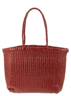 Dragon Diffusion Weave Braided Leather Bag - Red