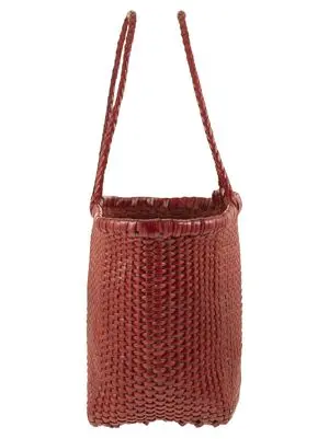 Dragon Diffusion Weave Braided Leather Bag - Red