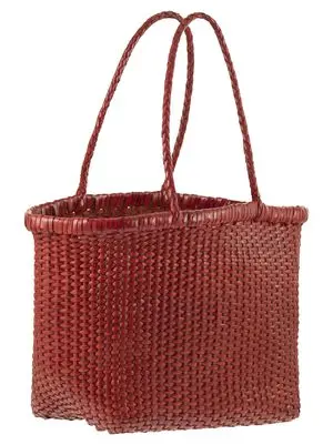 Dragon Diffusion Weave Braided Leather Bag - Red