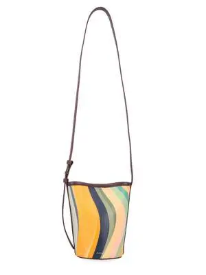 Paul Smith Mini Bucket Bag In Swirl Print Leather - Multicolor