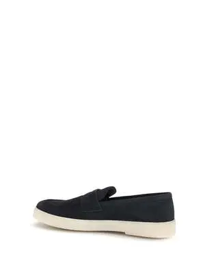 Prada Suede Loafers With Logo Detail