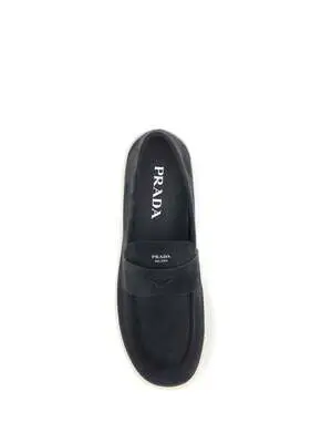 Prada Suede Loafers With Logo Detail