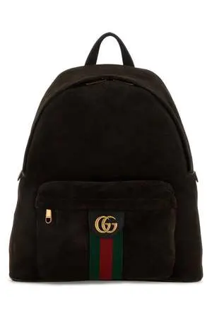 Gucci GUCCI Suede Medium Ophidia Backpack Brown