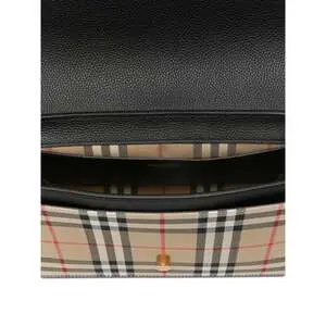 Burberry Check Pattern Leather Shoulder Bag