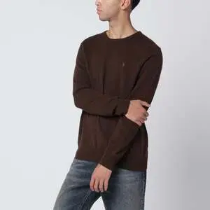 Polo Ralph Lauren Brown Wool Crewneck Sweater - Cream