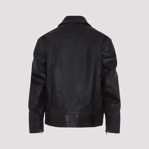 GOLDEN GOOSE Prince Nappa Leather Bomber Jacket - Black