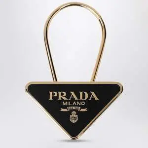 Prada Enamelled Metal Key Ring - Black