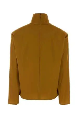 Saint Laurent Stretch Silk Blend Turtleneck Top