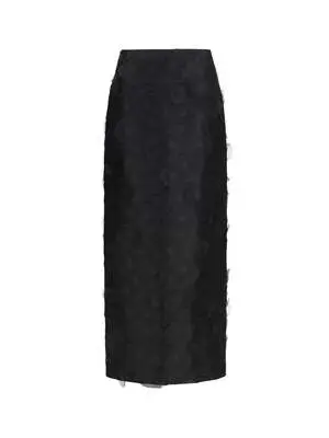 Max Mara Adepto Silk Maxi Skirt With Slit - Black