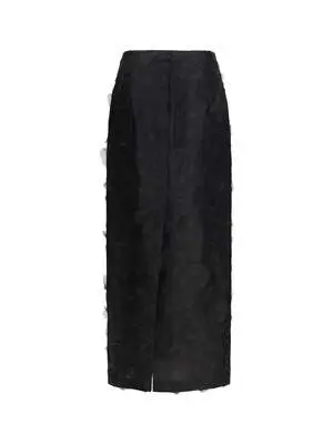 Max Mara Adepto Silk Maxi Skirt With Slit - Black