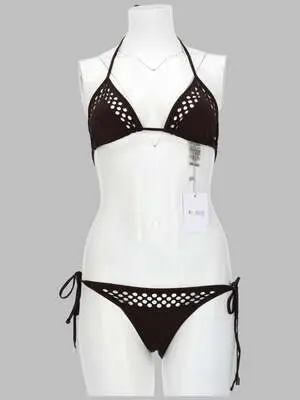 Attico Bikini Il Primo Bagno In Lycra Traforata - Brown