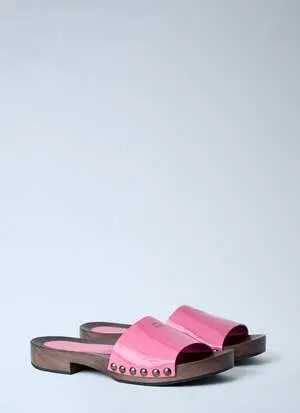 Miu Miu Studded Leather Slide Sandals