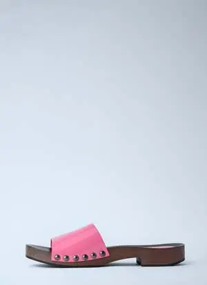 Miu Miu Studded Leather Slide Sandals