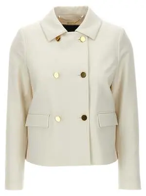 Kiton Cropped Double-breasted Jacket - White