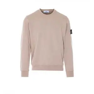 Stone Island Logo Patch Crewneck Sweatshirt - Cream