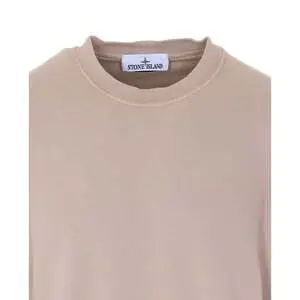 Stone Island Logo Patch Crewneck Sweatshirt - Cream